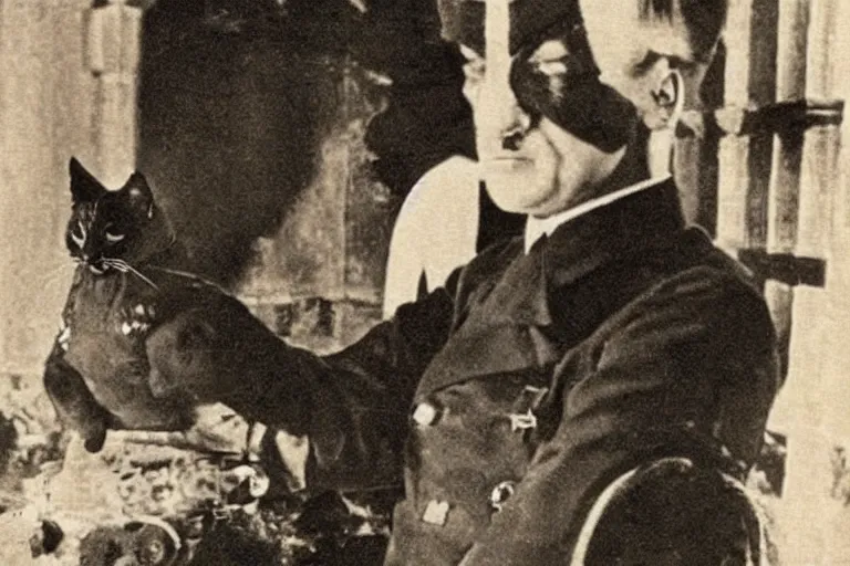 Hitler as cat boy maid, hyperrealistic | Stable Diffusion
