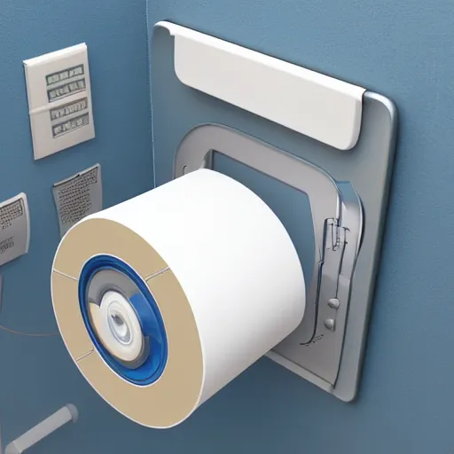 high tech nuclear powered toilet roll holder, scifi | Stable Diffusion ...