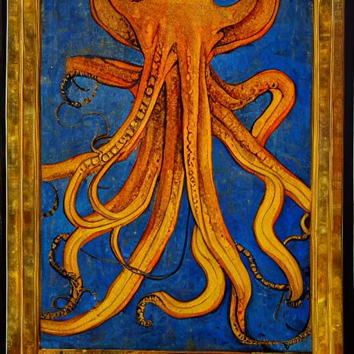 giant octopus, medieval painting, highly detailed | Stable Diffusion ...