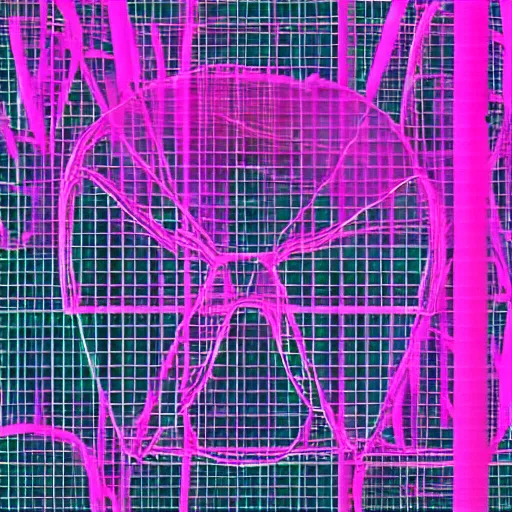 pink wireframe cyberpunk ocean over neon mountain range | Stable Diffusion | OpenArt