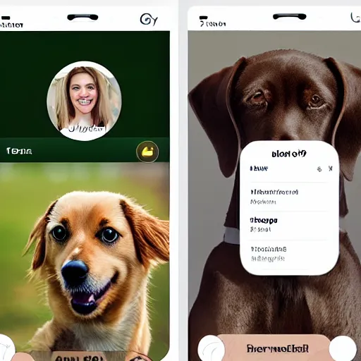 a screenshot of a dating app for dogs, in the app | Stable Diffusion ...