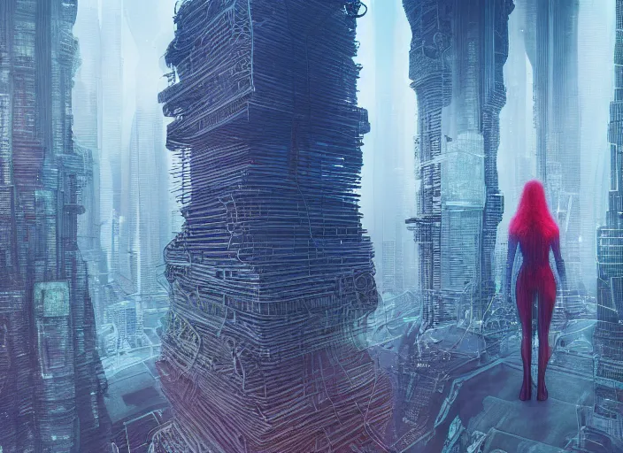 rgb, woman, skyscrapers, on an alien planet, movie | Stable Diffusion ...