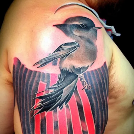 tatoo ink cyber, a swallow with a black beard wearing | Stable ...