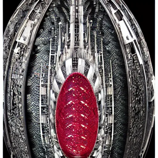 Huge elaborate H. R. Giger ruby Faberge egg encrusted | Stable Diffusion | OpenArt