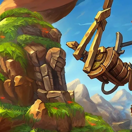 a sling catapult, rocks flying, cart wheels, fantasy | Stable Diffusion ...