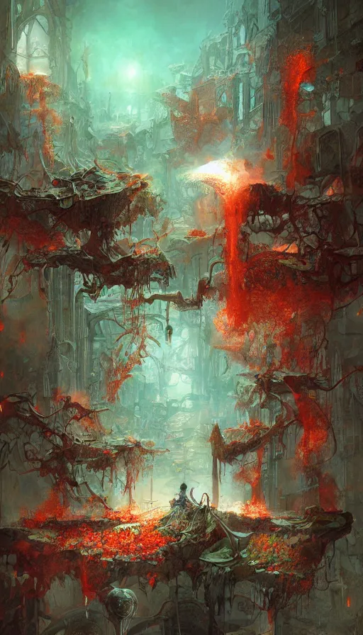 life and death mixing together, by marc simonetti | Stable Diffusion ...