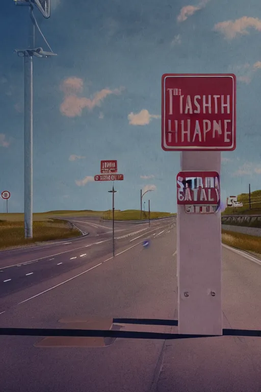 many road signs along a highway in america in the | Stable Diffusion ...