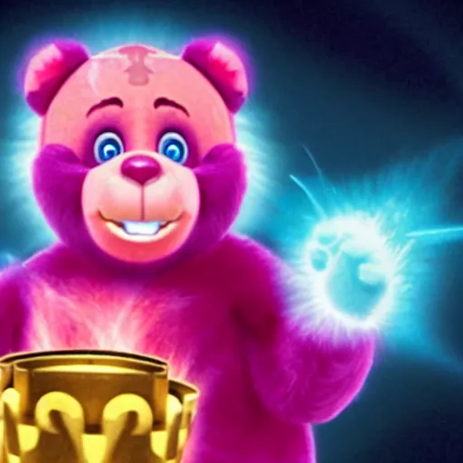 a film still of a care bear wielding excalibur | Stable Diffusion | OpenArt