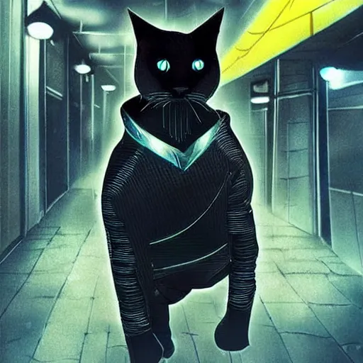 black cyber cat in the future | Stable Diffusion | OpenArt