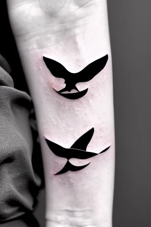 a beautiful tattoo design of minimalist flying | Stable Diffusion