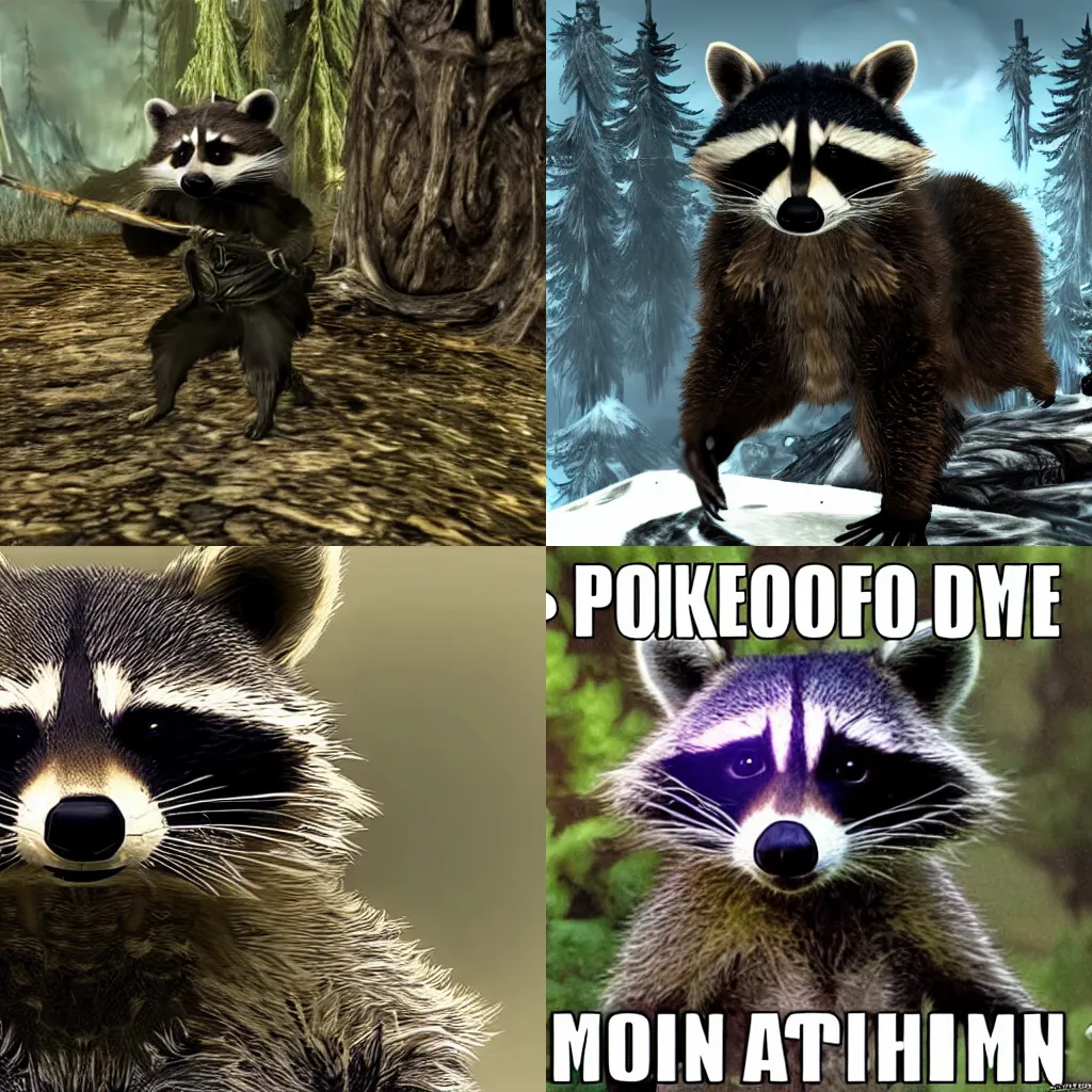 raccoon Ralof in the Skyrim intro | Stable Diffusion | OpenArt