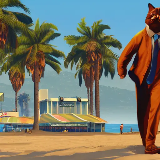 anthropomorphic cat, GTA 5 loading screen, Santa | Stable Diffusion ...