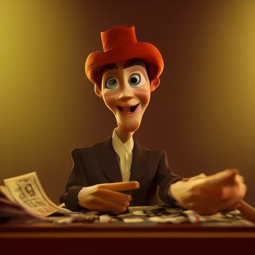 portrait of bookmaker sly cunning pixar style | Stable Diffusion | OpenArt
