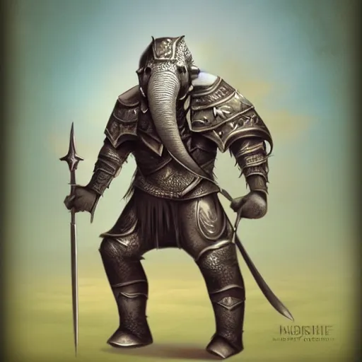 anthropomorphic humanoid elephant knight, fantasy | Stable Diffusion ...