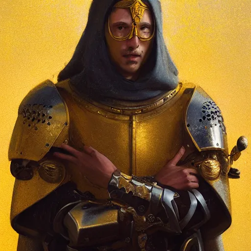 A fancy portrait of a yellow medieval Holy Knight by | Stable Diffusion ...