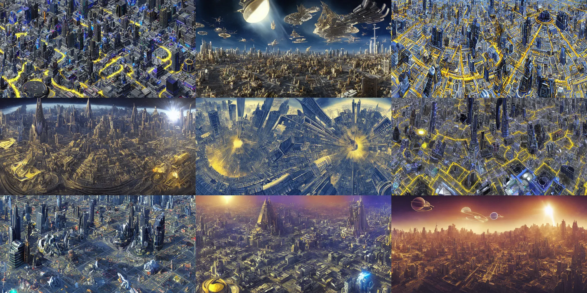 super wide view of a cityscape in the saturn, flying | Stable Diffusion ...