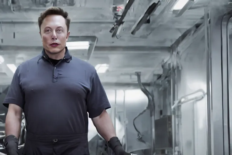 a Film still of Elon musk working as a janitor in the | Stable ...