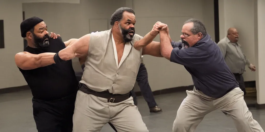 stephen mckinley henderson fighting jeffrey wright | Stable Diffusion