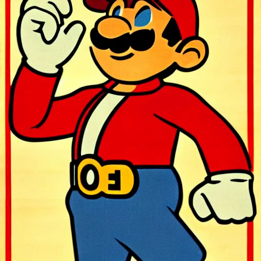 oviet propaganda poster of super mario looking at the | Stable ...