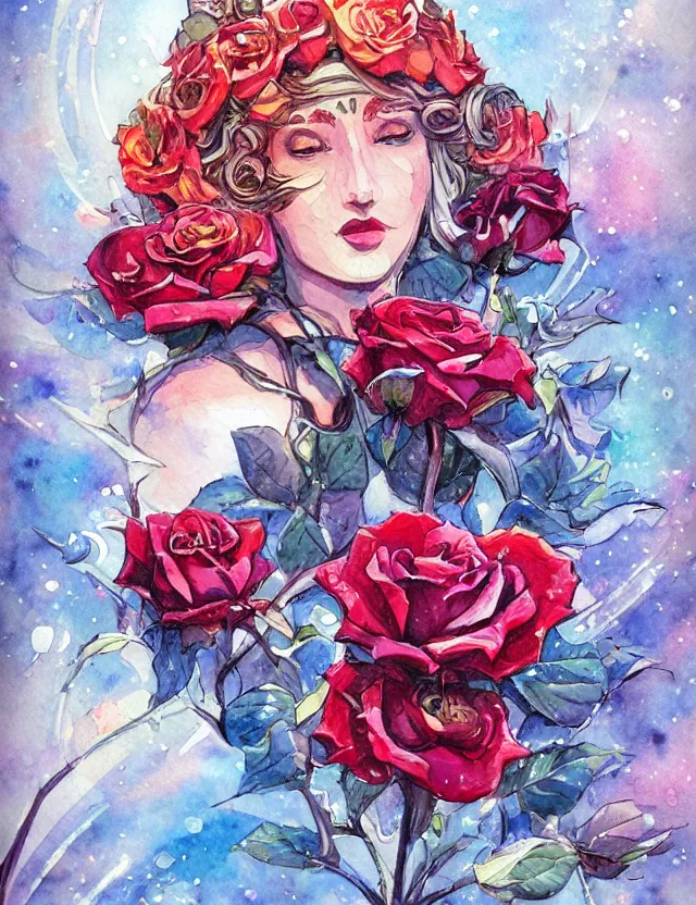 futuristic deity of roses and snow. this heavily | Stable Diffusion ...