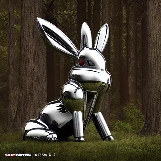 chrome bunny made of corvette parts, in the middle of | Stable ...