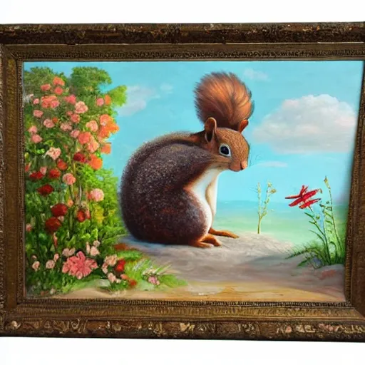 a giant fluffy squirrel carrying emma watson on its | Stable Diffusion ...