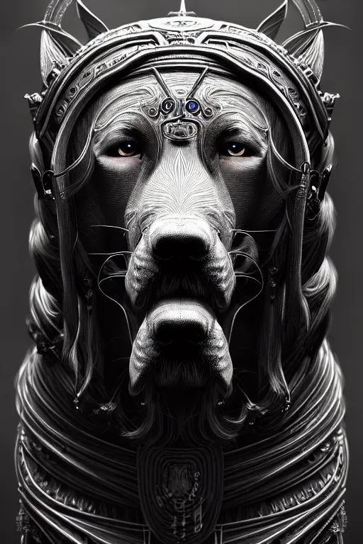 dog as a god, very detailed face, flowing hair, blue | Stable Diffusion ...