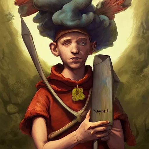 Linus from Charlie Brown as the Hermit Major Arcana | Stable Diffusion