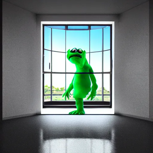 photography, 3 d render, monster, window, white floor | Stable ...