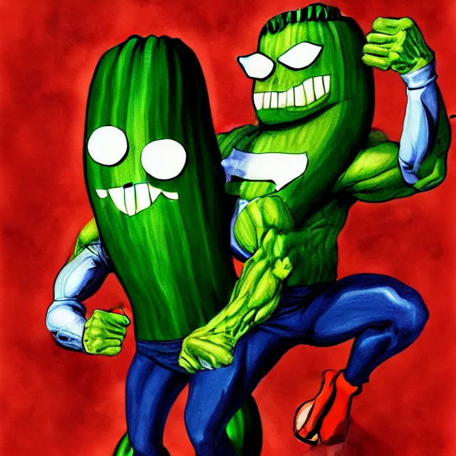 zucchini man, superhero, marvel comics, artwork, full | Stable ...