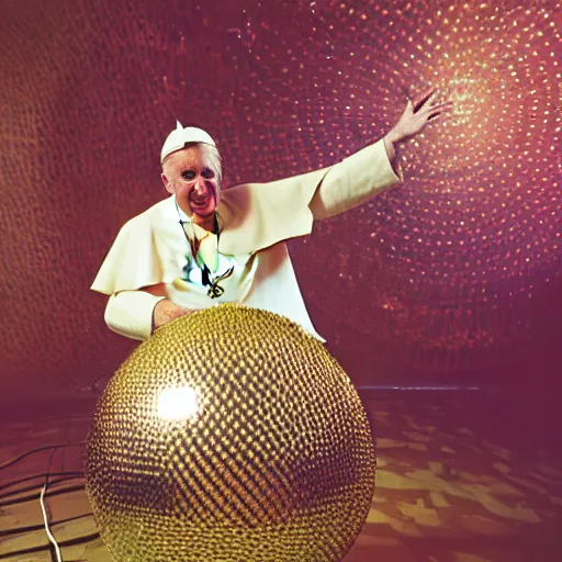 A funky, humorous 1970s portrait of Pope Benedict | Stable Diffusion