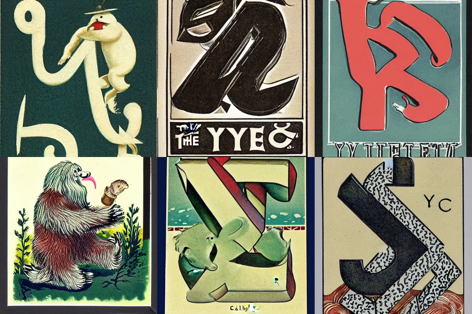 the letter Y and the Yeti, collectible alphabet card, | Stable ...
