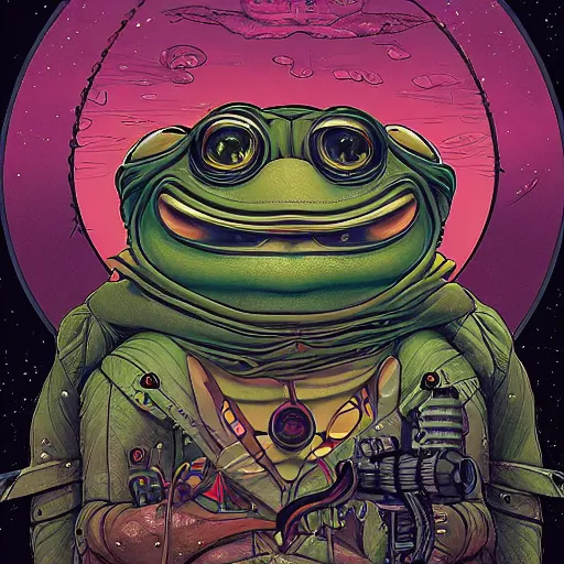 pepe the frog abducted by ufo, rotary symmetrical, | Stable Diffusion ...