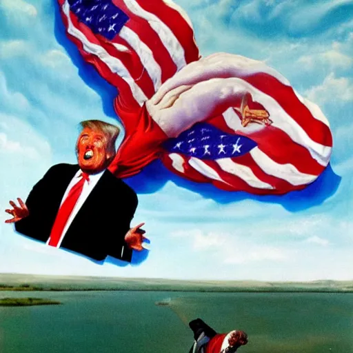 donald trump flying painting by salvador dali | Stable Diffusion | OpenArt