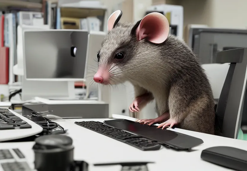 possum dressed as an office worker, working on a | Stable Diffusion ...
