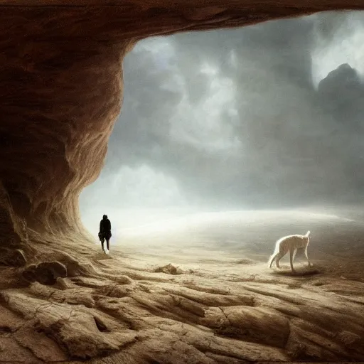 A lonely white half wolf half man walking a corrupted | Stable ...