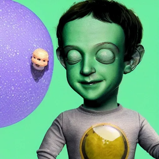 small child alien mark Zuckerberg on an alien planet | Stable Diffusion ...