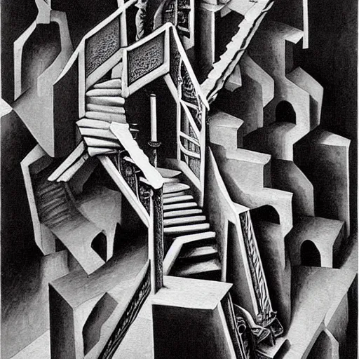 a fantasy painting of three demons walking up stairs | Stable Diffusion ...