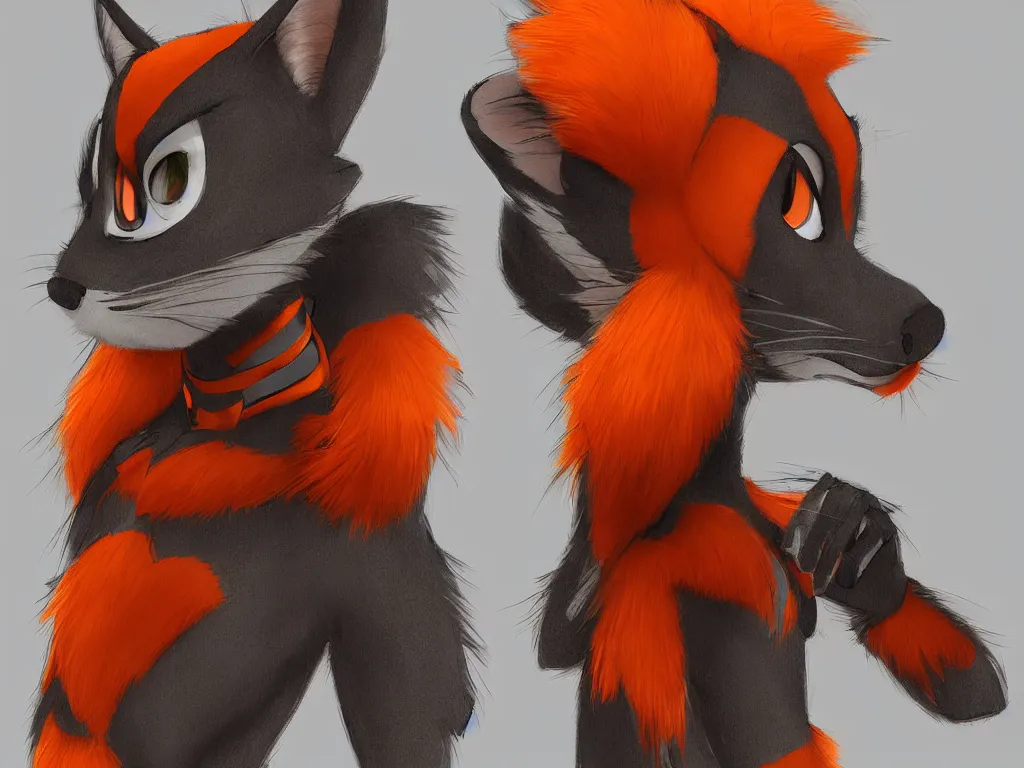 Anthropomorphic orange and black ringtail character, | Stable Diffusion ...
