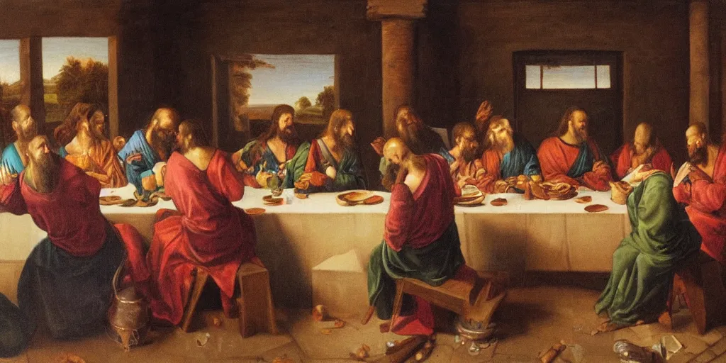 the last supper by olof krans oil on board | Stable Diffusion | OpenArt