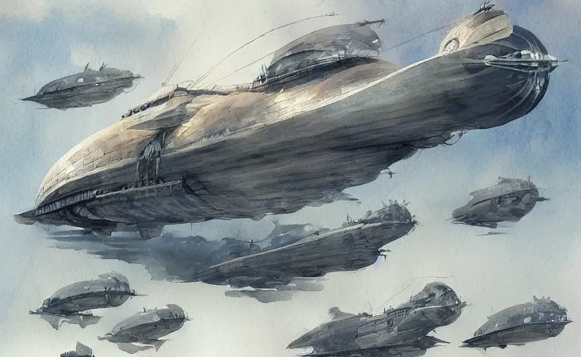 concept art of a airship fleet, pinterest, artstation | Stable Diffusion