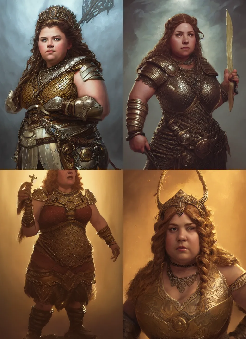 portrait, chubby female dwarf queen, bronze dwarven | Stable Diffusion ...