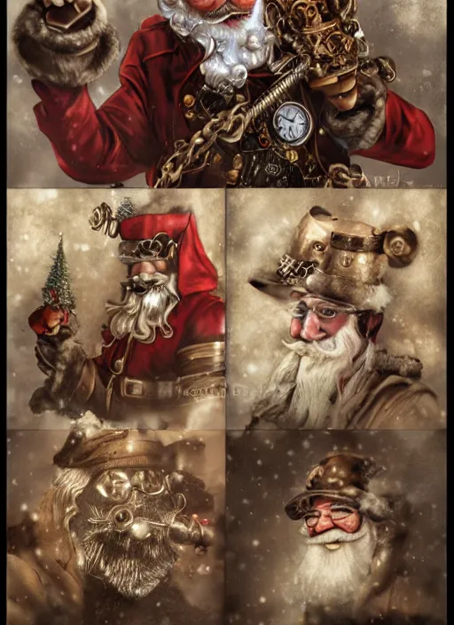 steampunk santa claus and his sleigh, in the styles of | Stable ...