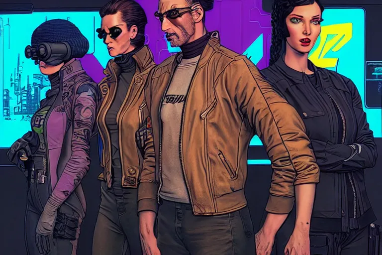 cyberpunk heist crew. portrait by stonehouse and | Stable Diffusion ...