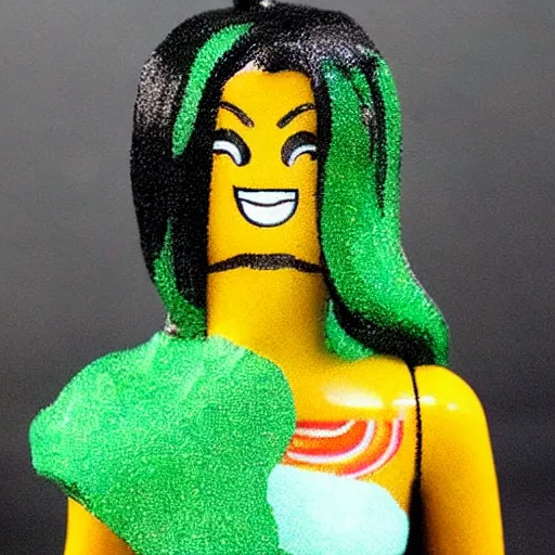 lego sculpture of a woman with green streaks in her | Stable Diffusion ...