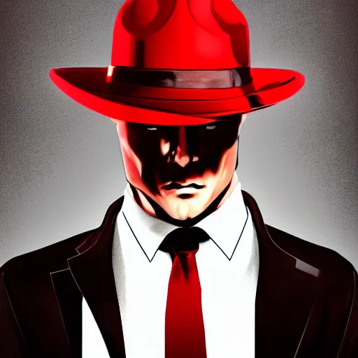 agent 4 7 wearing a red truckers hat that with white | Stable Diffusion ...