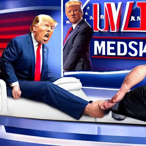 brian kilmeade massaging donald trump's feet live on | Stable Diffusion