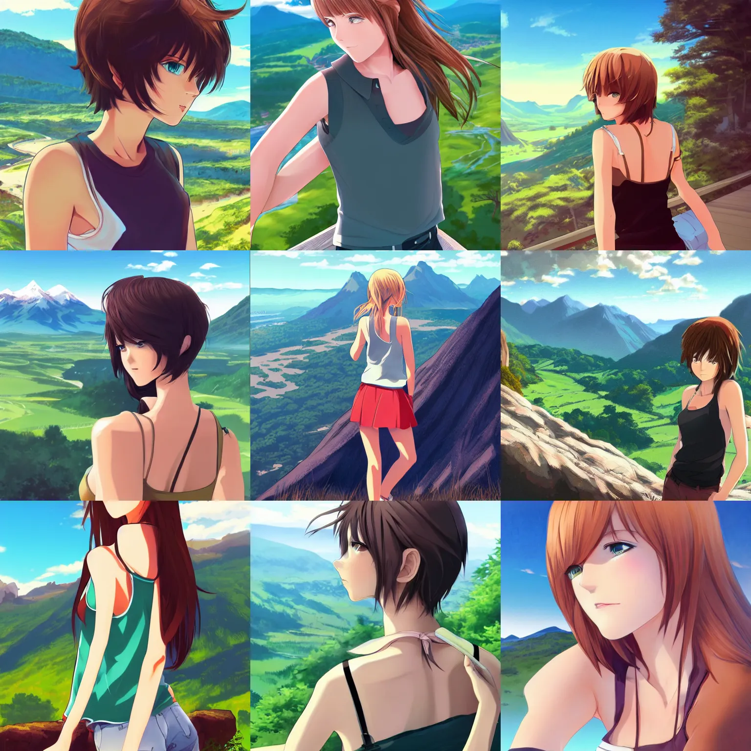 gorgeous woman, wearing : tanktop, hair : long brown, | Stable ...