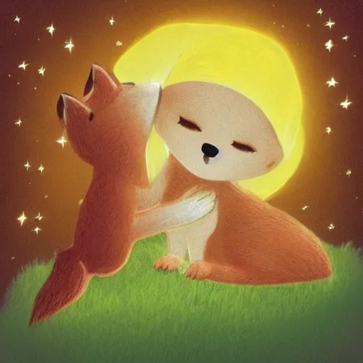 childrens illustration of the little prince hugging | Stable Diffusion ...