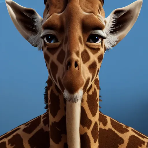 a highly detailed portrait of a humanoid giraffe in a | Stable ...